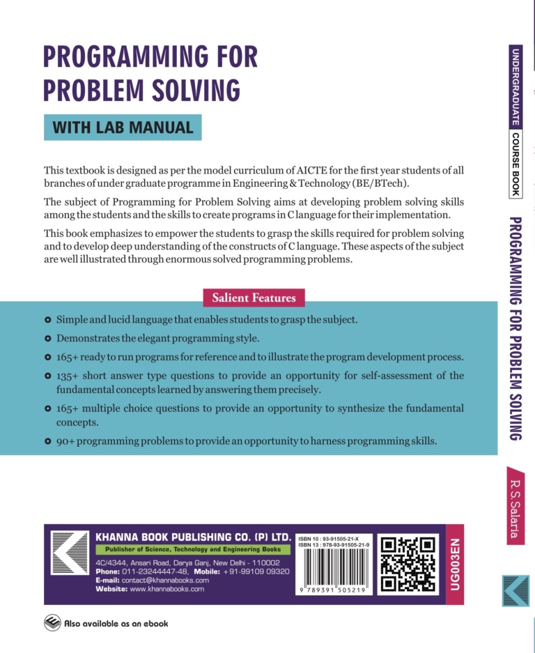 Programming for Problem Solving (with Lab Manual) (English)