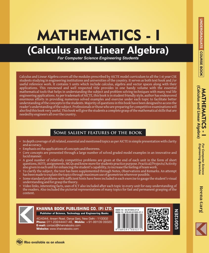 Mathematics I Calculus and Linear Algebra [For Computer Science ...