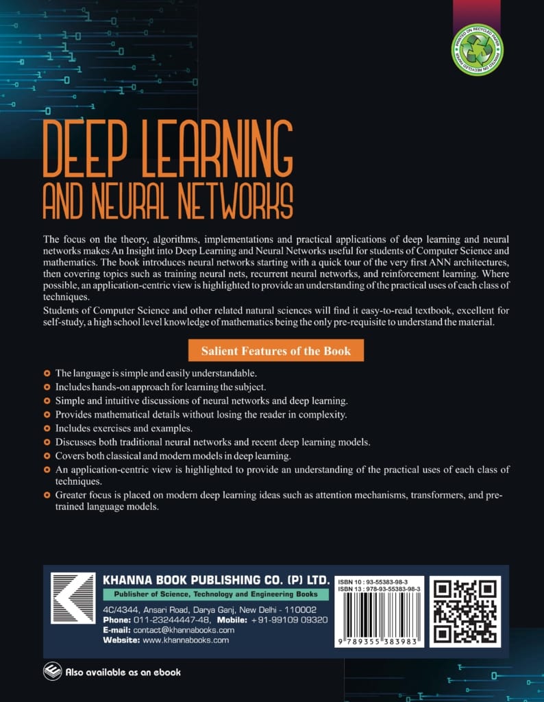 Deep Learning and Neural Networks - Khanna Publishing House